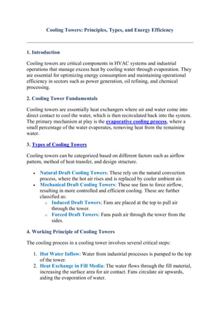 Working Principles of Cooling Towers PDF | PDF