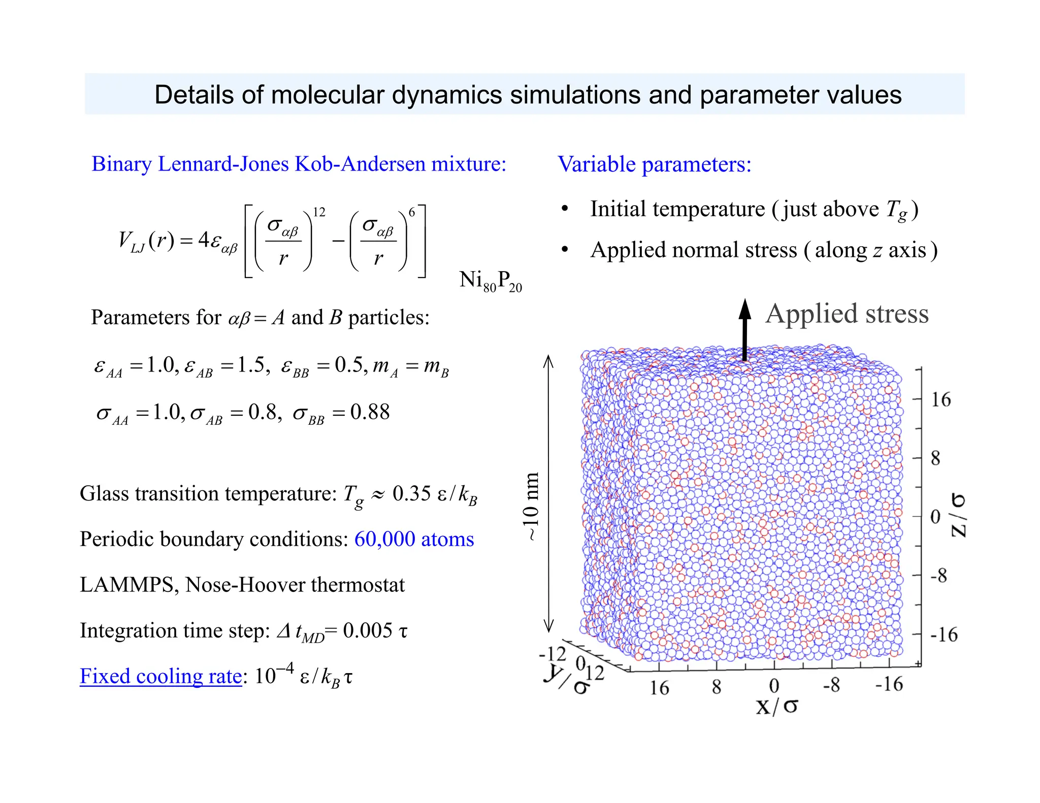 Rapid Cooling Across The Glass Transition Temperature At Finite Strain