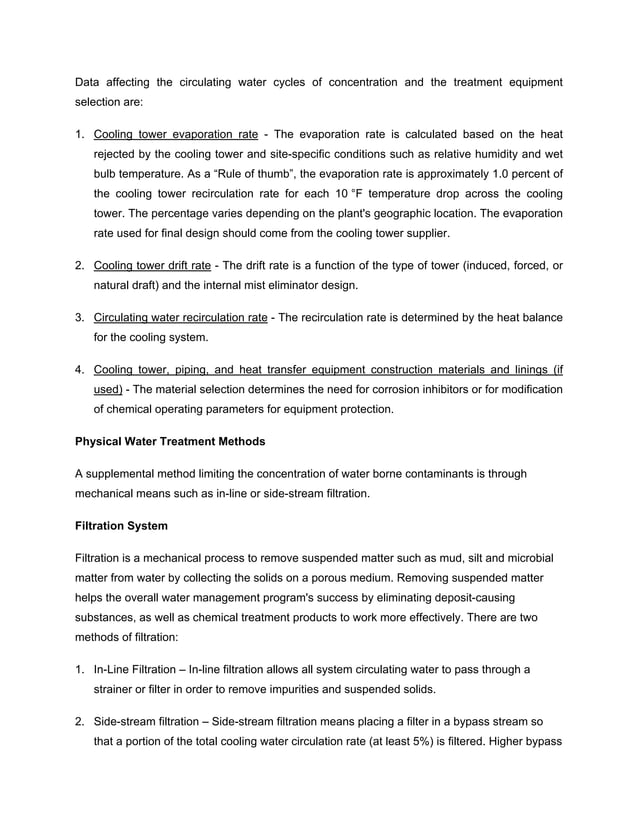 Cooling water problems and solutions | PDF