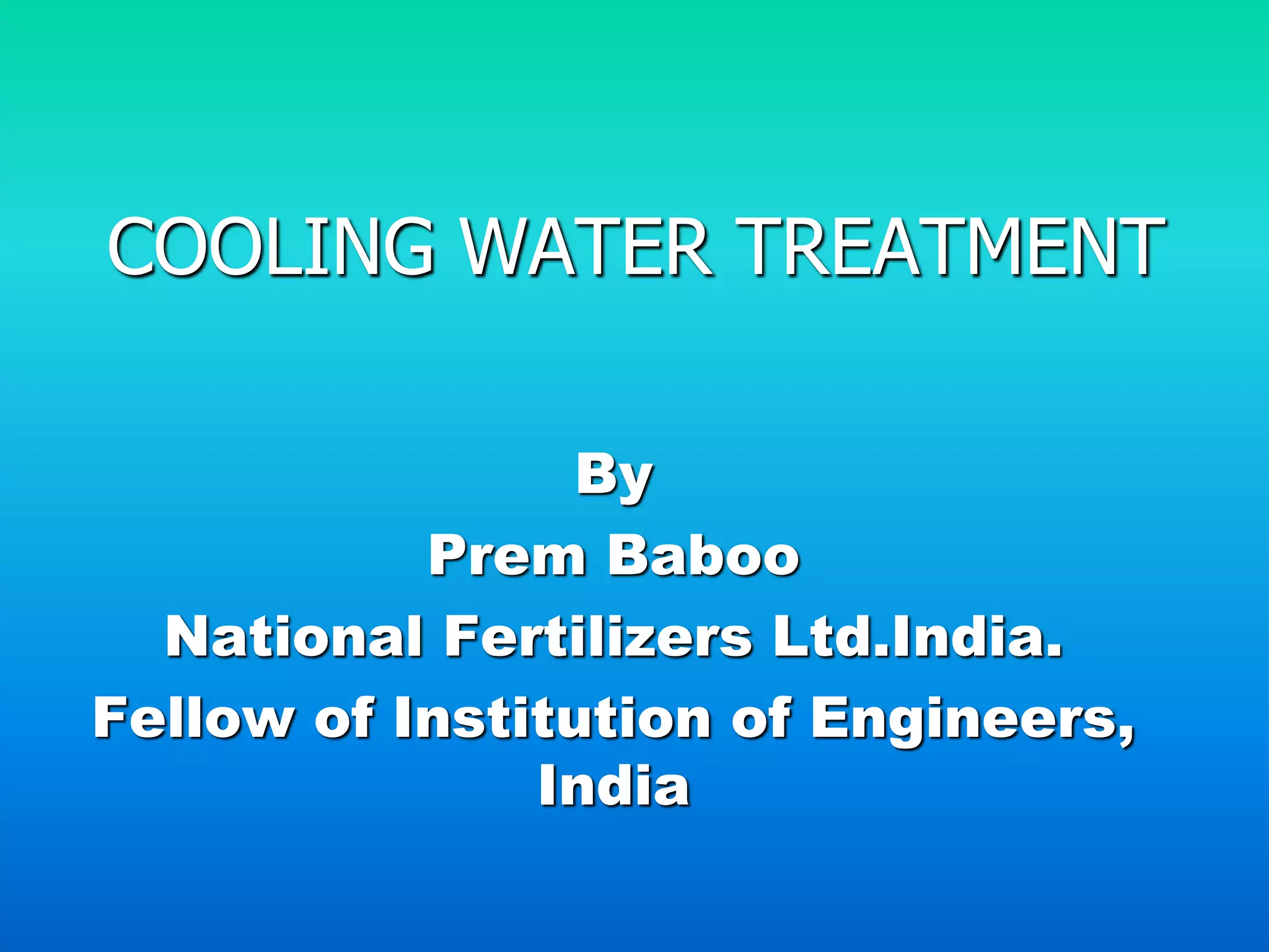 Cooling water treatment | PPT