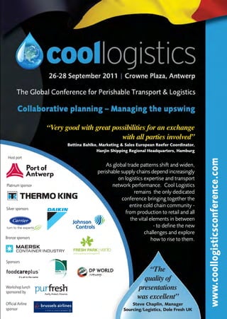 Cool Logistics 2011 The Global Forum For Perishable Transport ...