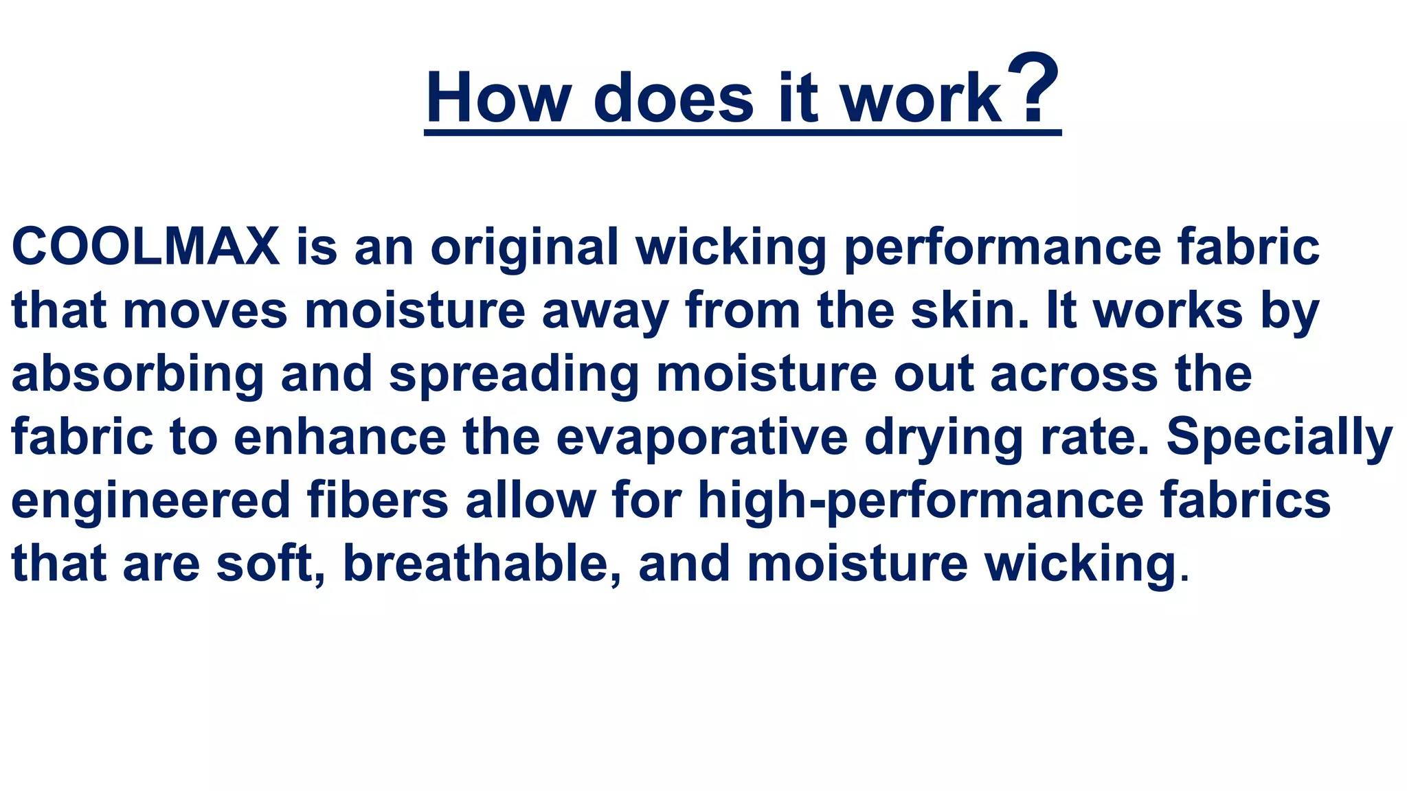 Coolmax fabric | PPTX