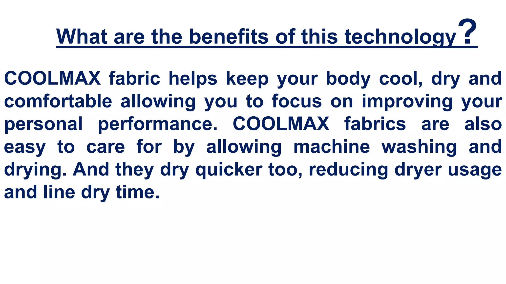 Coolmax fabric | PPTX