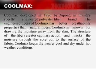 Coolmax fabric By BULBUL | PPT