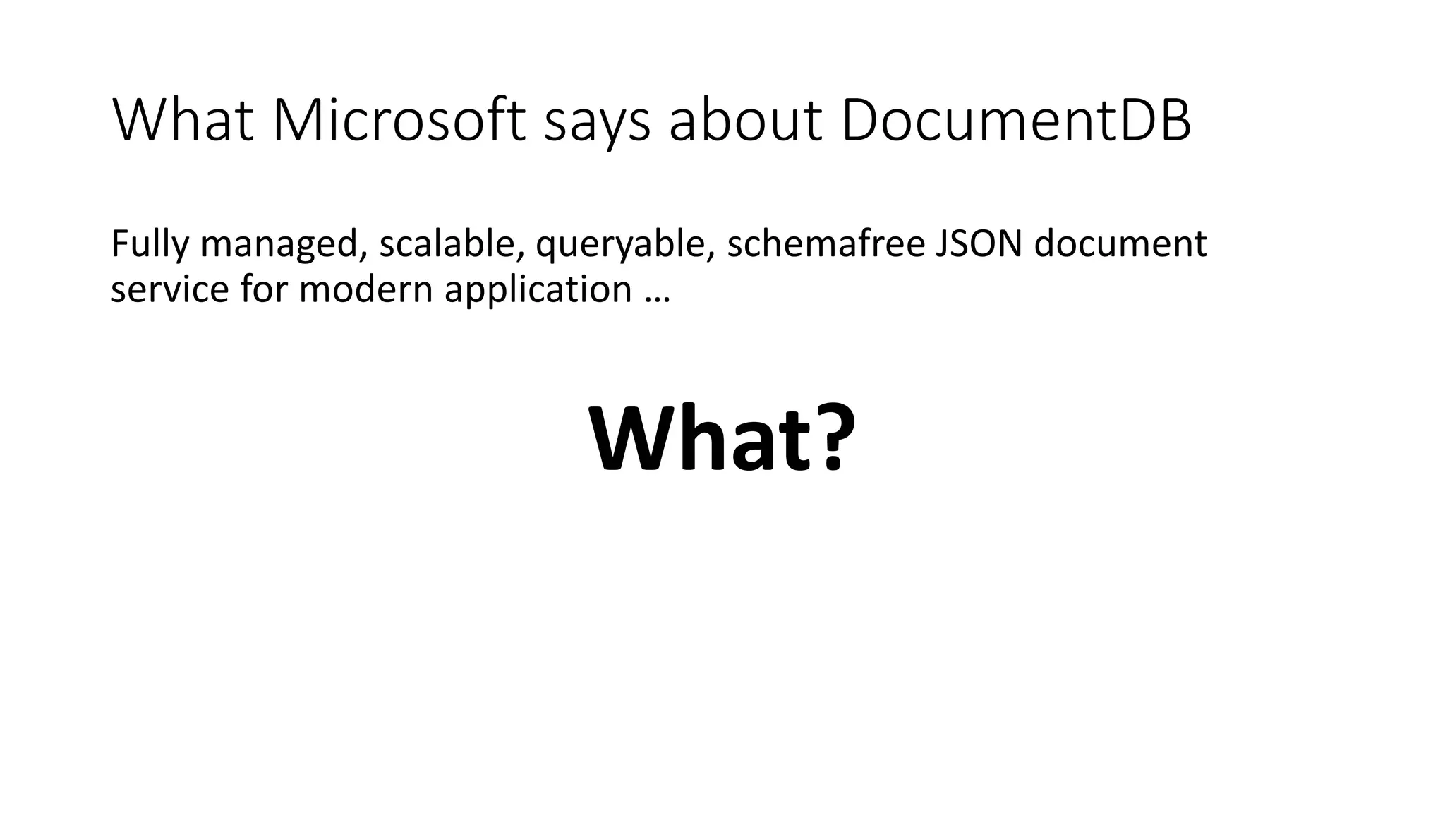 Cool NoSQL on Azure with DocumentDB | PPT