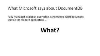 Cool NoSQL on Azure with DocumentDB | PPT