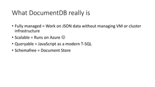 Cool NoSQL on Azure with DocumentDB | PPT