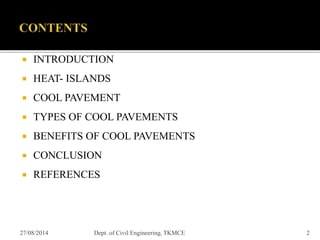 Cool pavements | PPTX