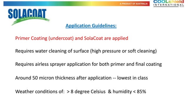 Coolshield's Solacoat summary | PDF