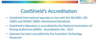 Coolshield's Solacoat summary | PDF