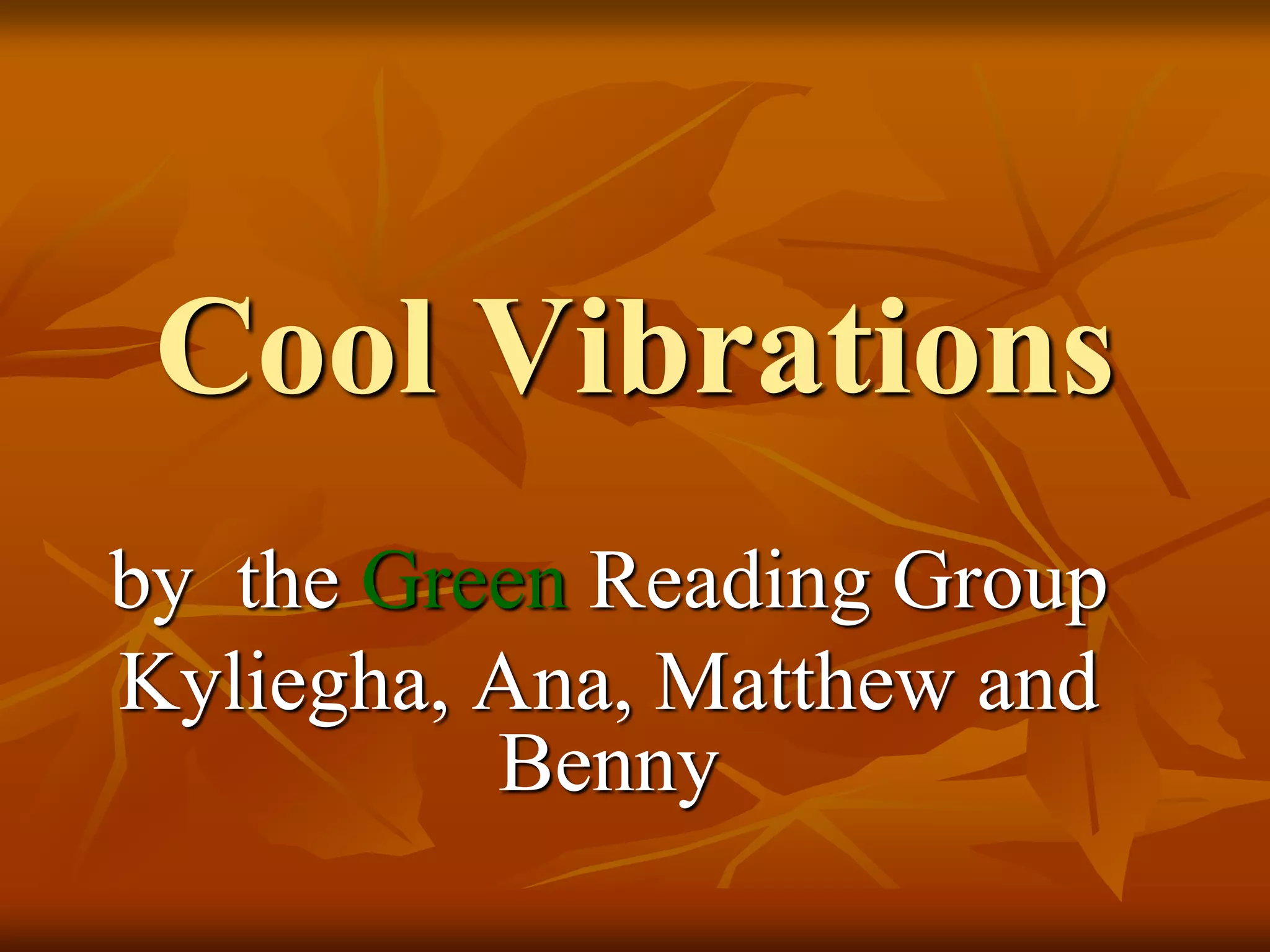 Cool vibrations | PDF