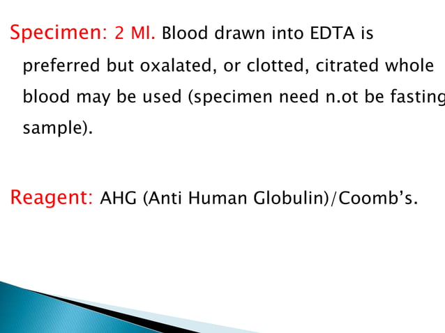 Coomb's test | PPTX | Blood Disorders | Diseases and Conditions