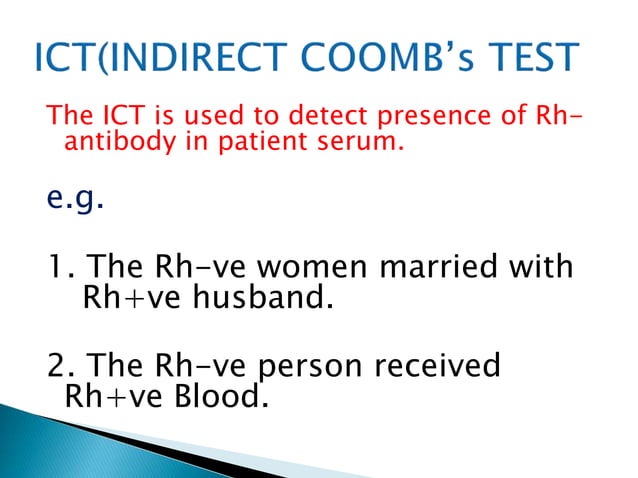 Coomb's test | PPTX | Blood Disorders | Diseases and Conditions