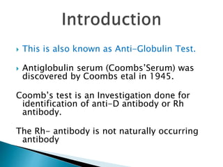 Coomb's test | PPTX