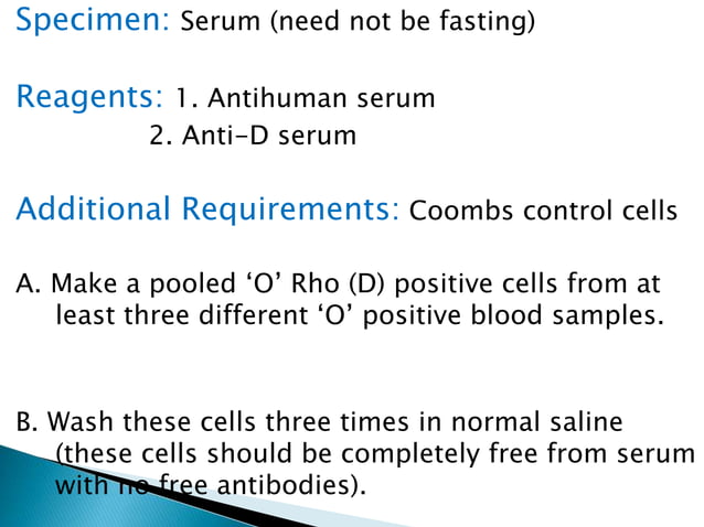 Coomb's test | PPTX | Blood Disorders | Diseases and Conditions
