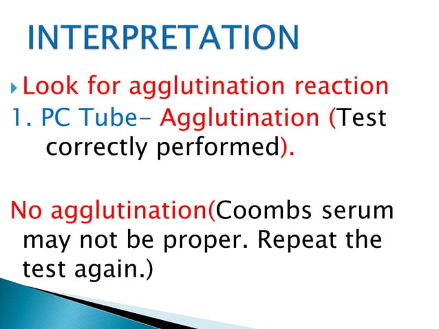 Coomb's test | PPTX | Blood Disorders | Diseases and Conditions