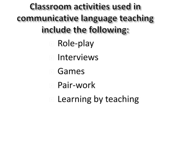 Communicative Language Teaching (English teaching method).pptx | Education