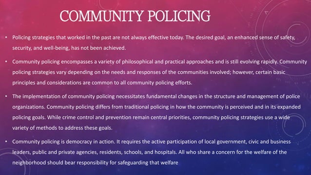 Coomunity policing vs traditional policing | PPT