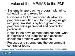 Integrated master plan (imp) - the foundation of the program success | PDF