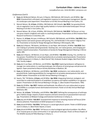 Jaime Coon CV | PDF | Undergraduate Education | College Education