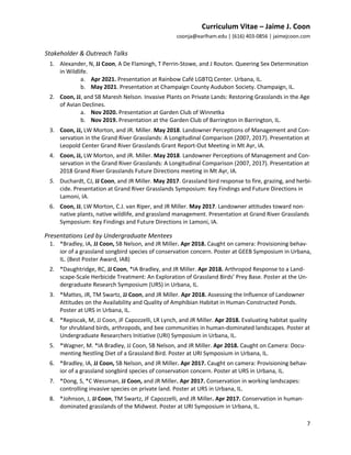 Jaime Coon CV | PDF | Undergraduate Education | College Education