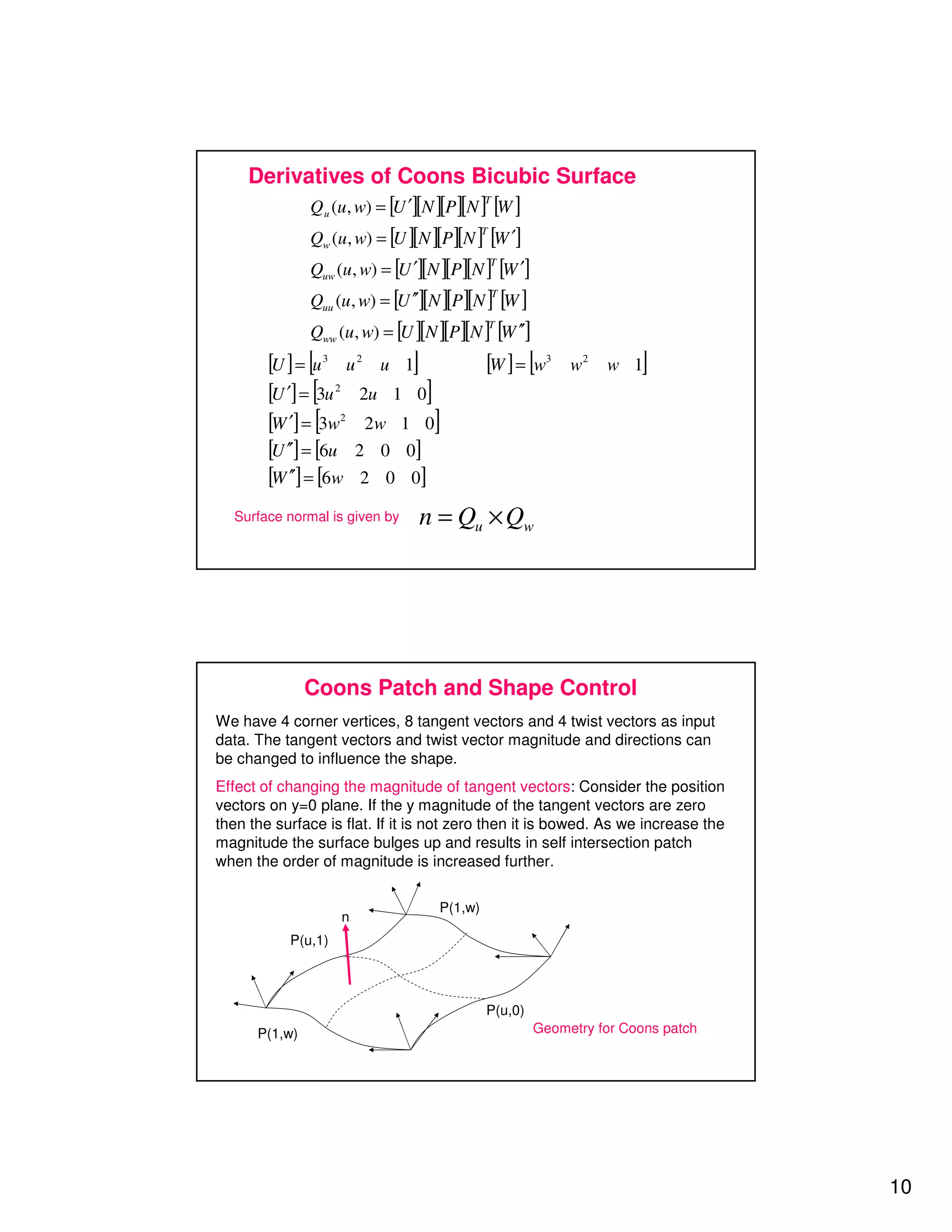 Coons bicubic surface | PDF