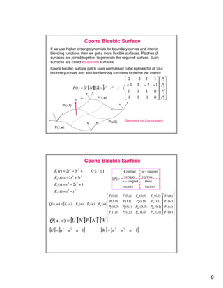 Coons bicubic surface | PDF