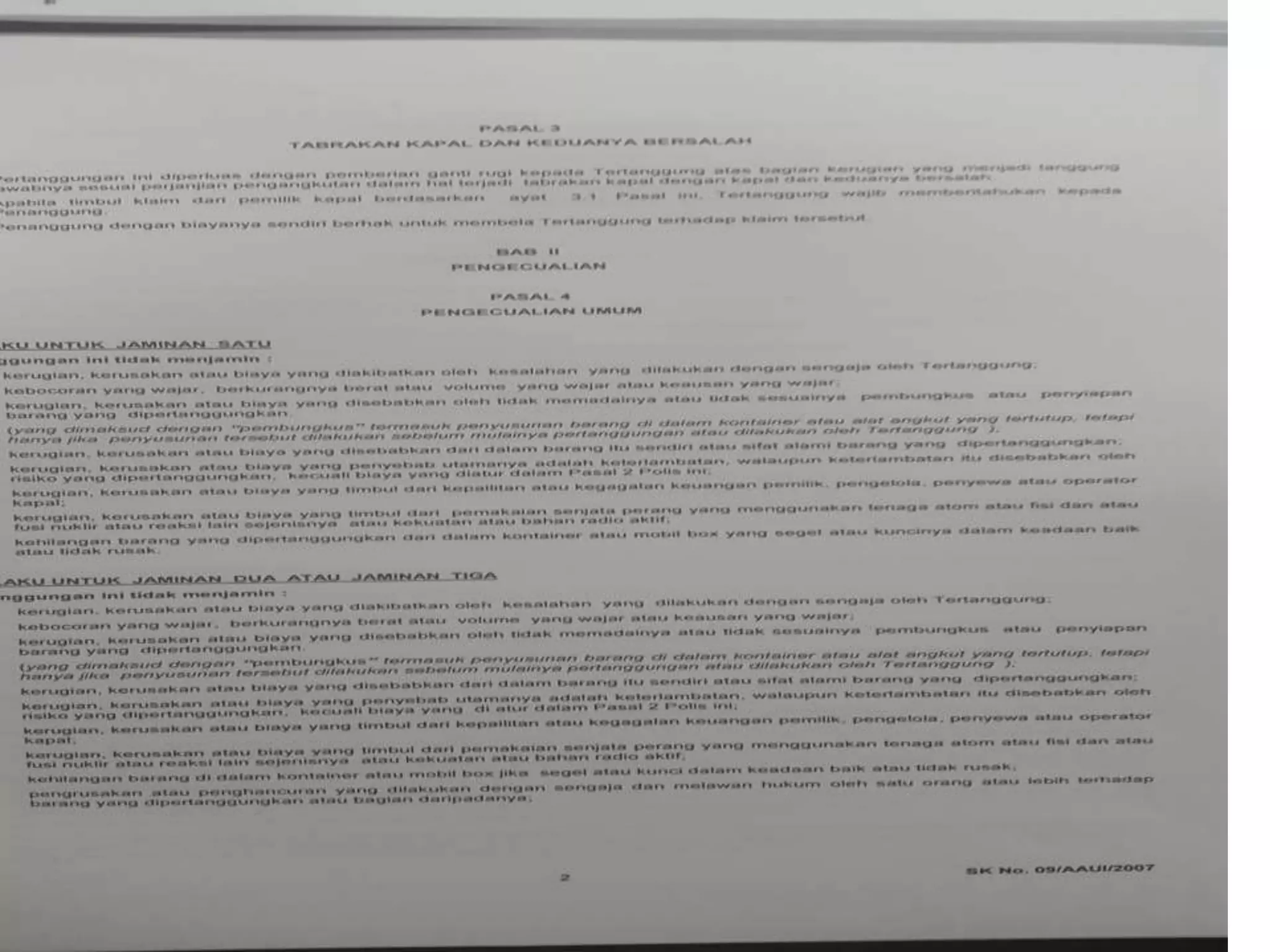 Contoh polis asuransi pengangkutan | PPTX