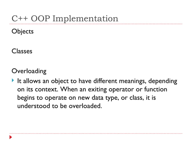 C++ OOP Implementation | PPT | Programming Languages | Computing