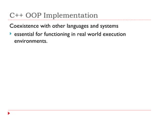 C++ OOP Implementation | PPT | Programming Languages | Computing