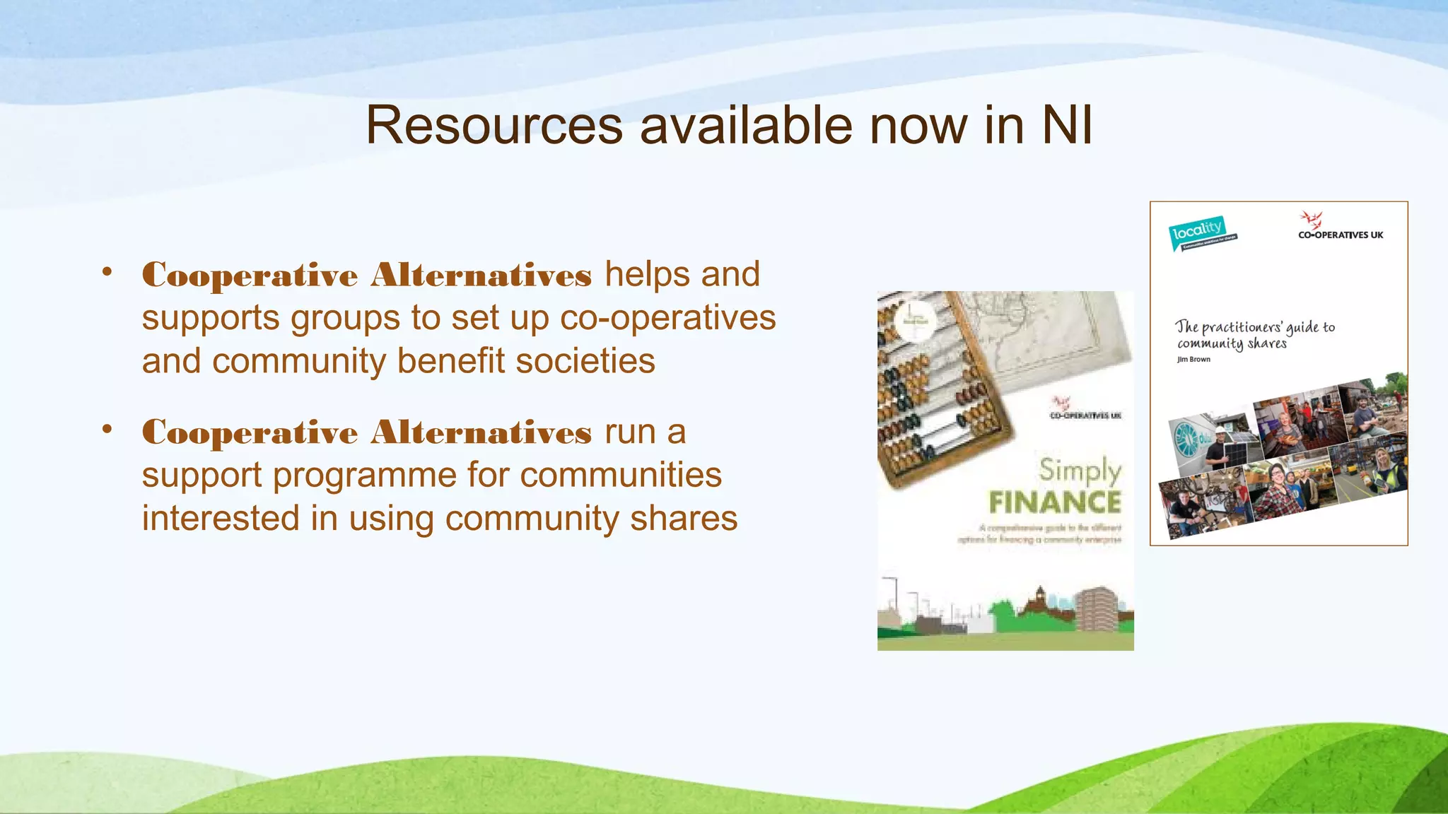 Cooperative Alternatives NICVA fundraising mix presentation | PPT