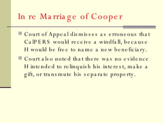Dividing CalPers Retirement Benefits | PPT