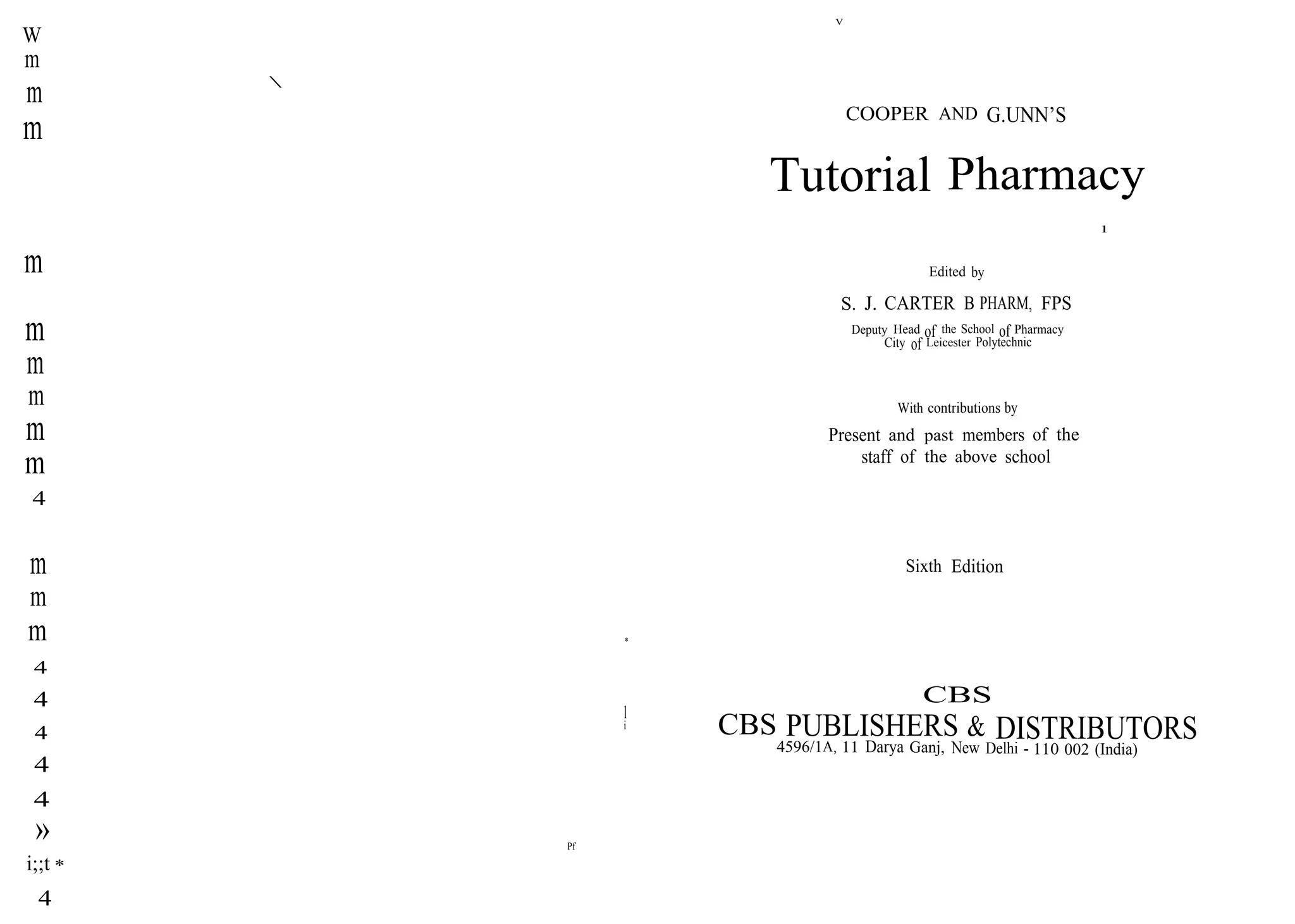 Cooper and gunn's tutorial pharmacy by carter (6th editn) | PDF