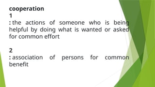 What is cooperation in the Workplace Setting? | PPTX
