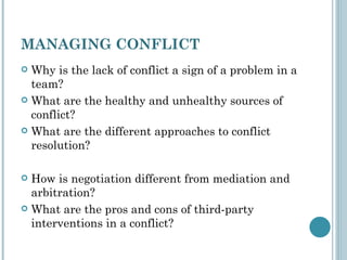 Cooperation, competition, conflict, and power in teams | PPT