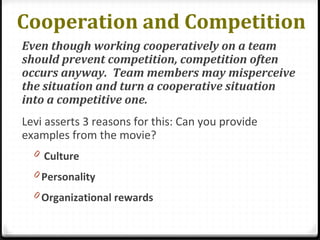 Cooperation, competition, conflict, power and social influence and ...