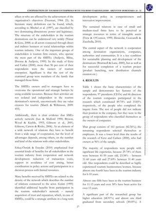 Cooperation of small and medium sized tourism enterprises | PDF