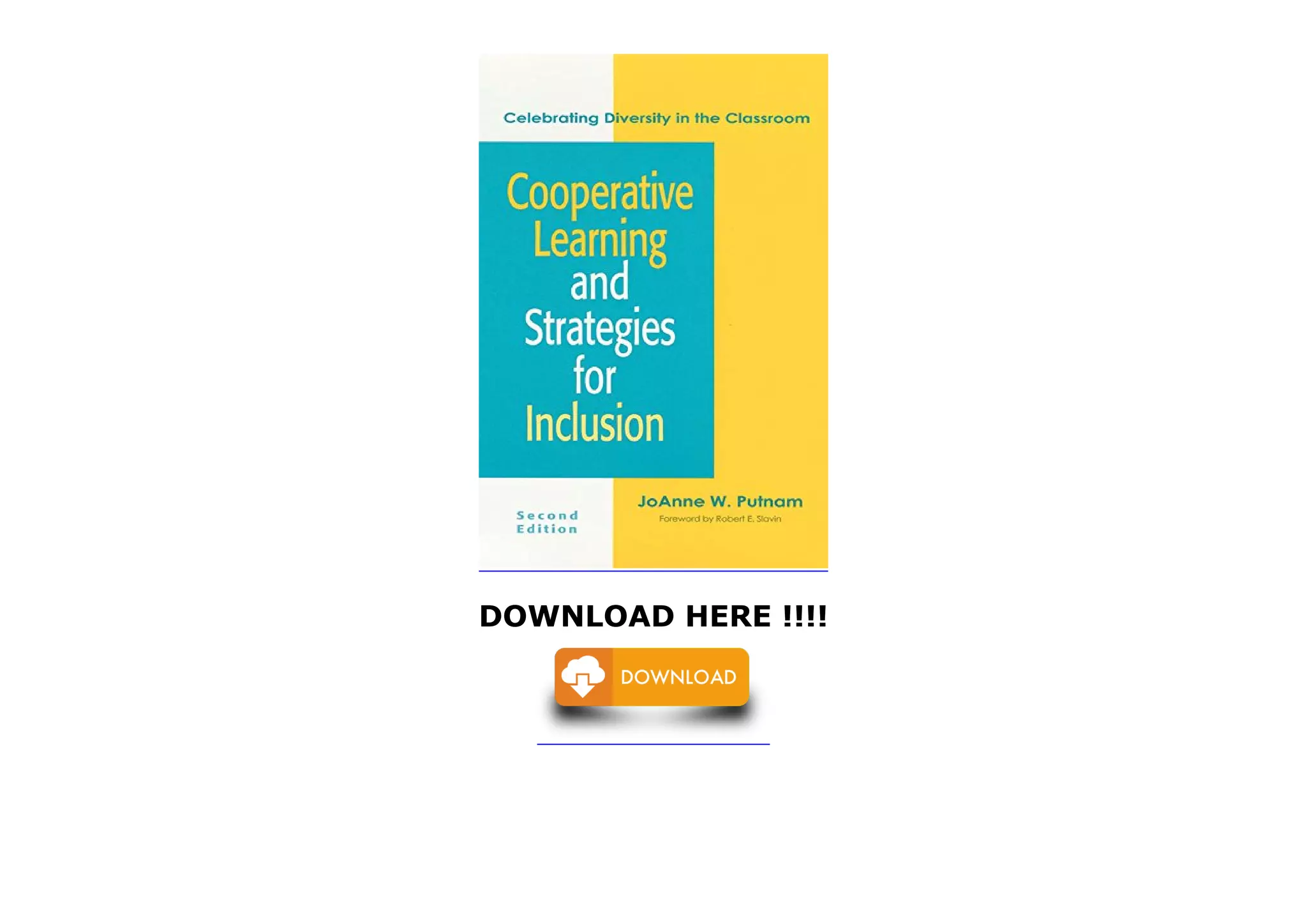 Cooperative Learning and Strategies for Inclusion: Celebrating Diversity in the Classroom | PDF