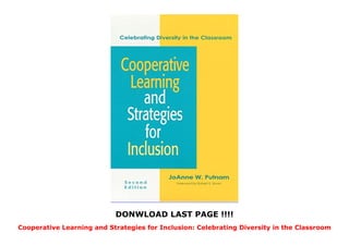 Cooperative Learning and Strategies for Inclusion: Celebrating ...