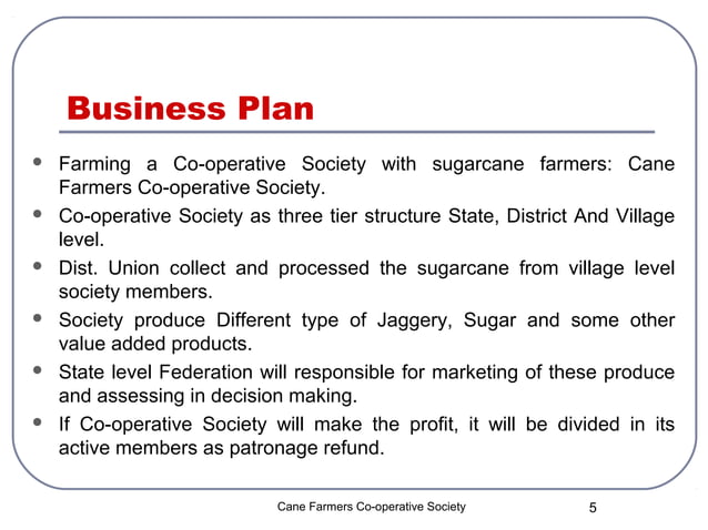 Co operative business plan group-1 | PPT | Agriculture | Industries