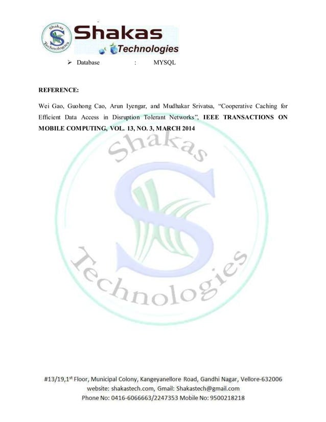 Cooperative Caching For Efficient Data Access In Pdf