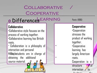 cooperativecollaborative presentation is on | PPT