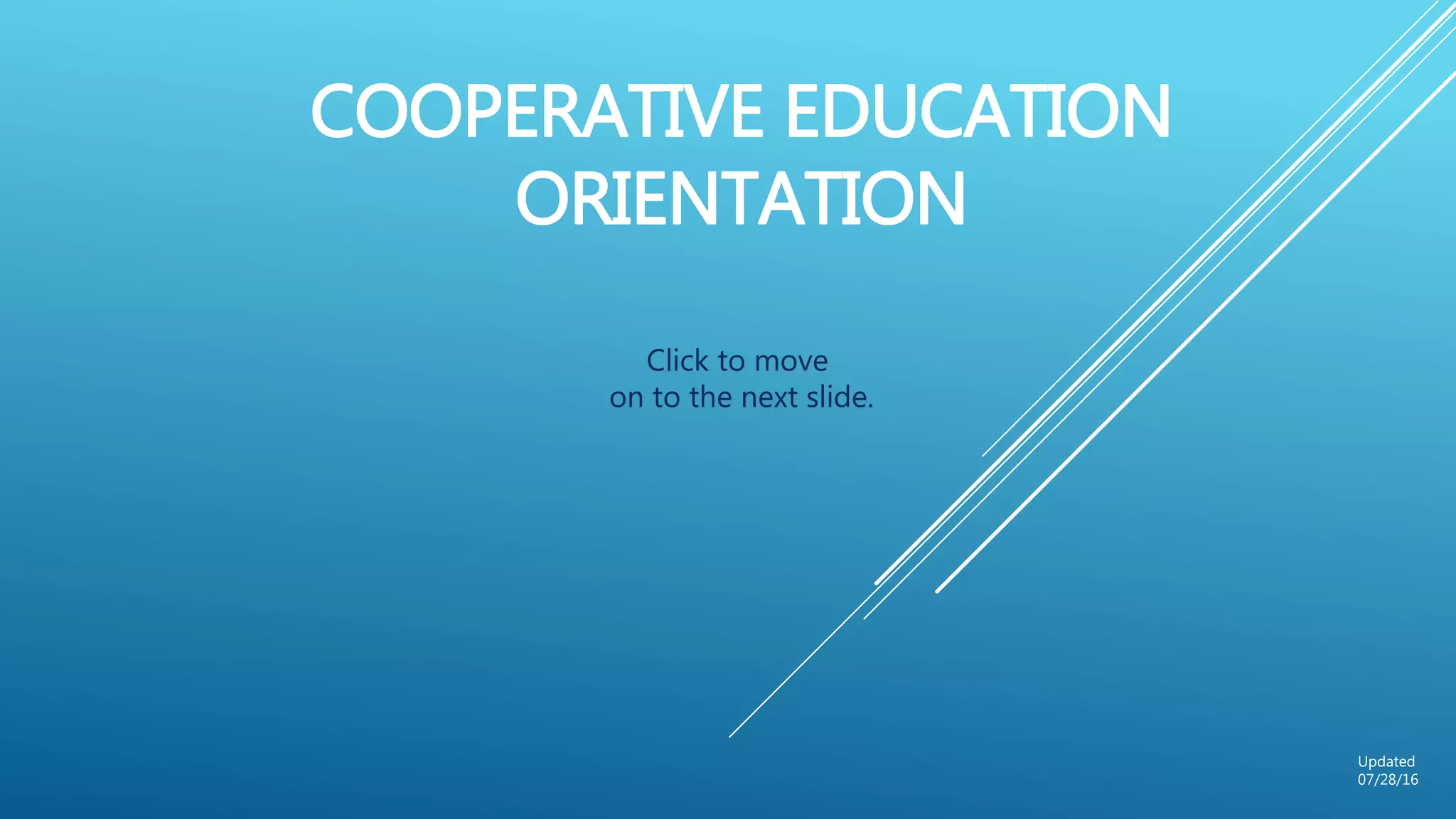 Cooperative Education Orientation | PPT