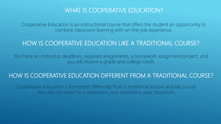 Cooperative education orientation | PPT