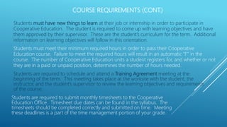 Cooperative education orientation | PPTX