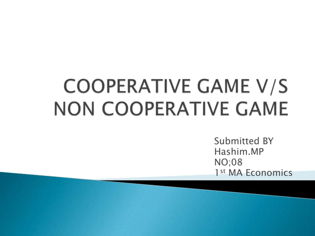 Cooperative game v | PPT
