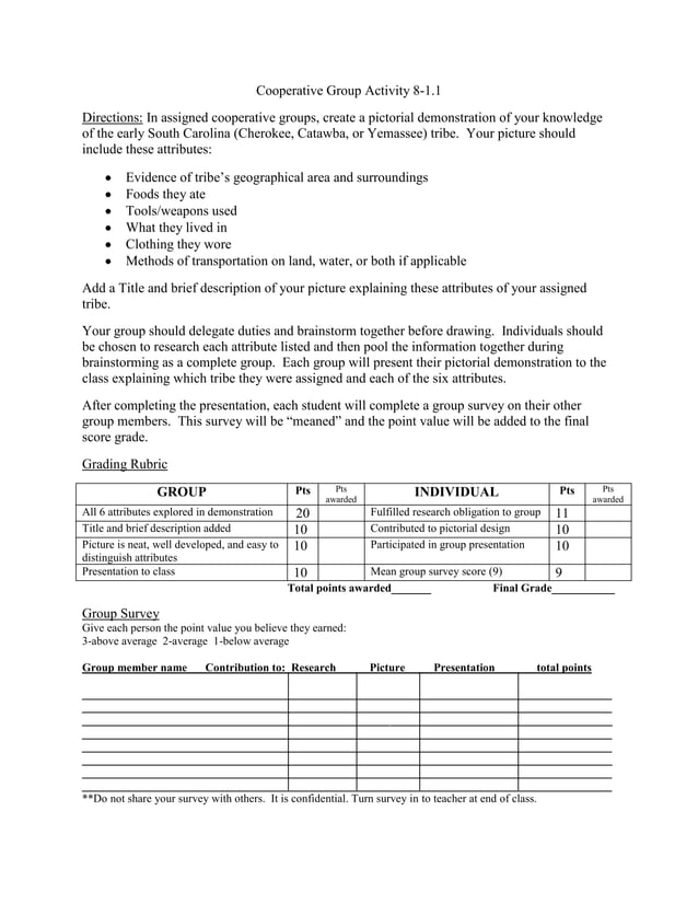 Cooperative group activity 8 1.1 | PDF