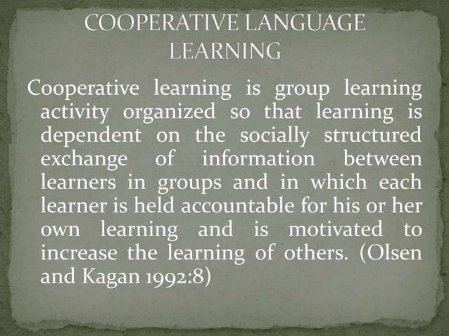 TEFL - Cooperative Language Learning | PPTX | Homework and Study ...