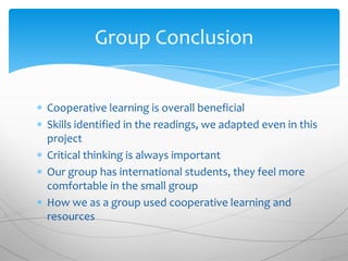 Cooperative learning | PPTX