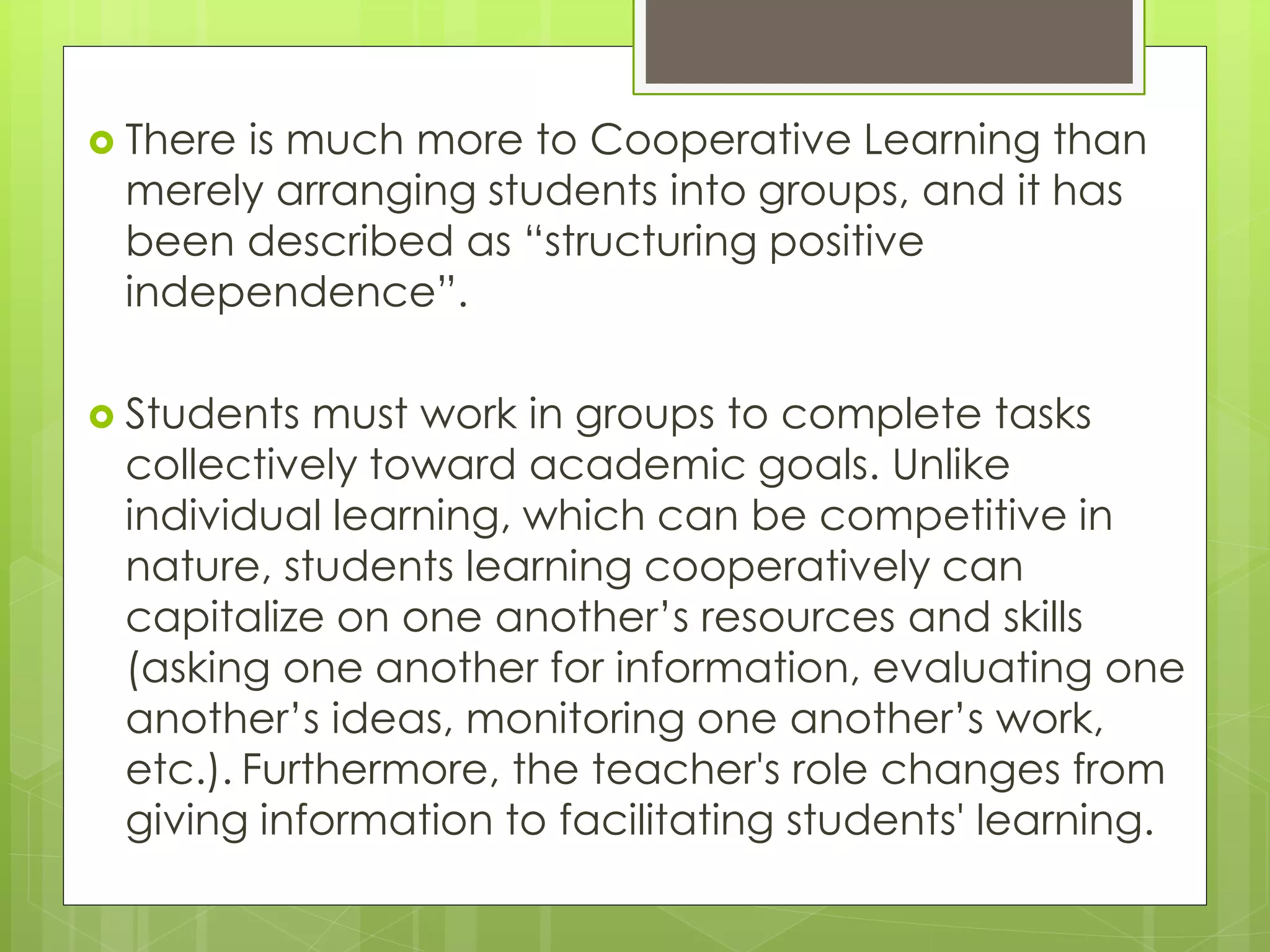 Cooperative Learning | PPTX